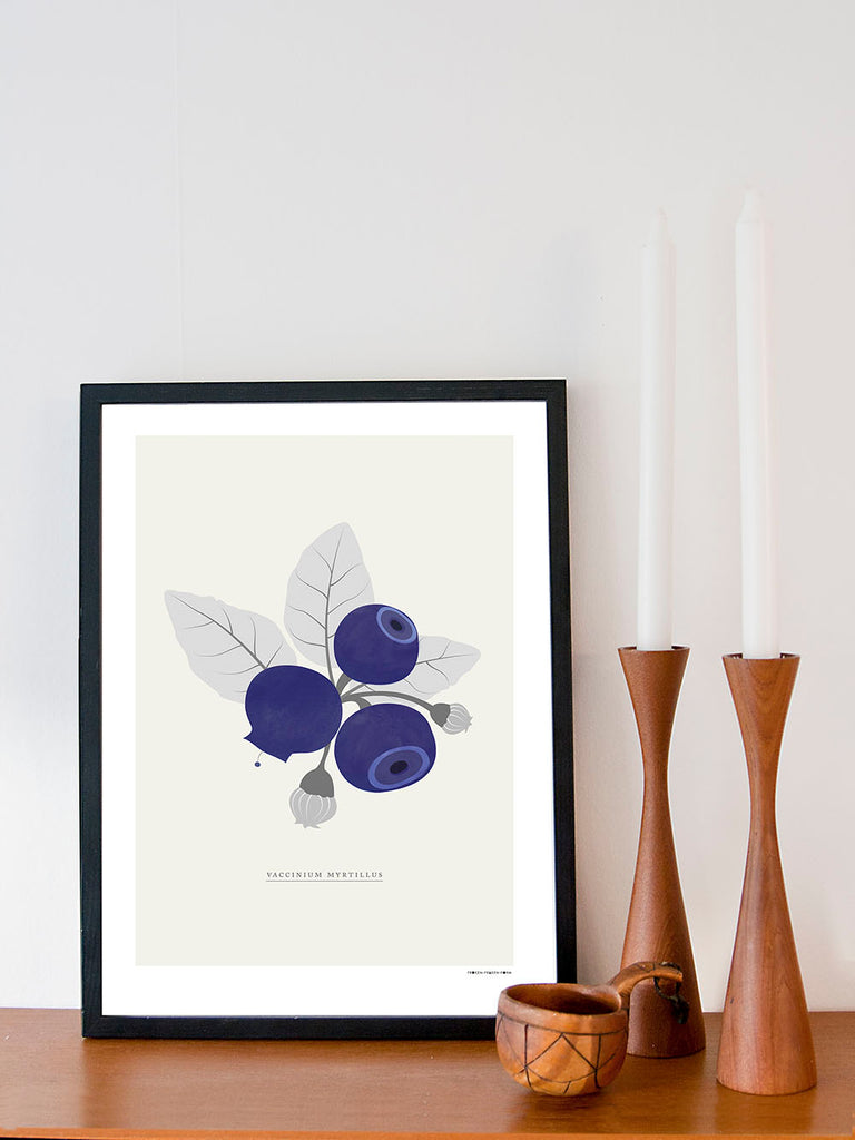 Poster: Svenska bär, blåbär - köp från Nordic Poster Collective